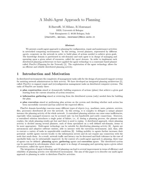 pdf a multi agent approach to planning