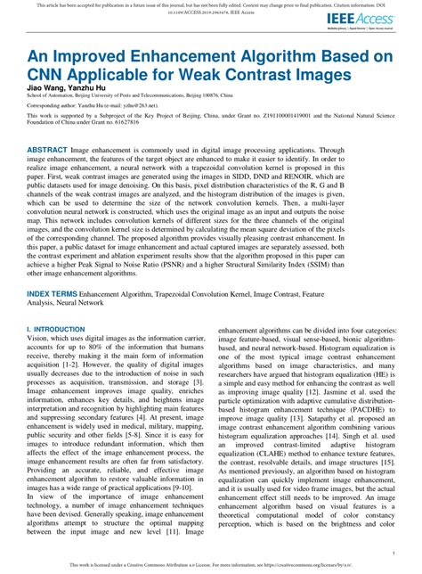 pdf an improved enhancement algorithm based on cnn applicable for