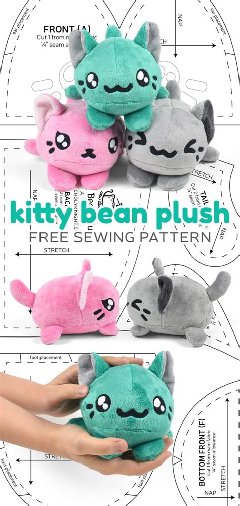 Free Pattern Friday Kitty Bean Plush Sew Desu Ne