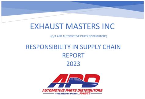 Supply Chain Responsibility Automotive Parts Distributors