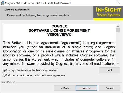 Install The Cognex Network Server