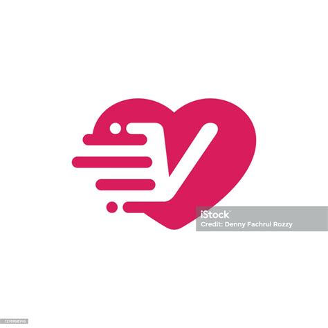 하트 벡터 스톡 일러스트 디자인 템플릿 내부의 초기 V 문자 0명에 대한 스톡 벡터 아트 및 기타 이미지 0명 개념
