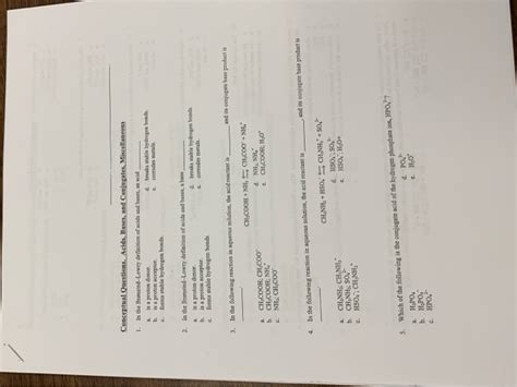Solved Conceptual Questions Acids Bases And Conjugates