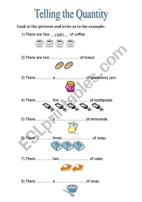 Telling The Quantity Exercises Esl Worksheet By Esensk