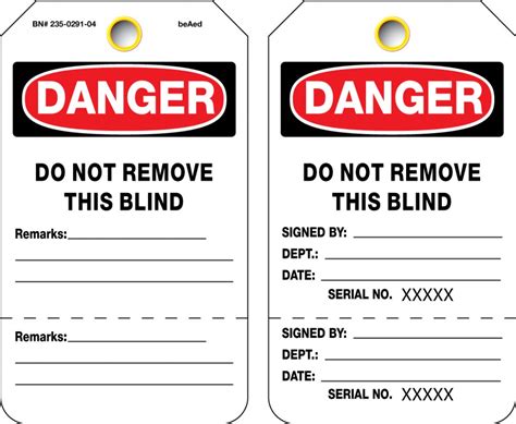 X Wht Vnyl Tag Dnr Do Not Remove This Blind Chevron Phillips Client Portal