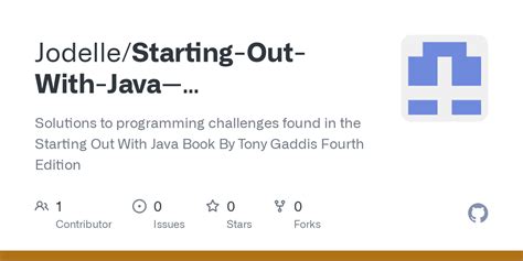 Github Jodelle Starting Out With Java Programming Challenges