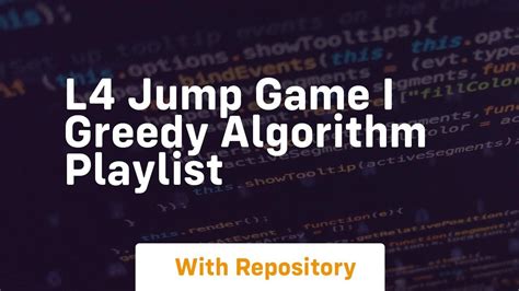 L4 Jump Game I Greedy Algorithm Playlist Youtube