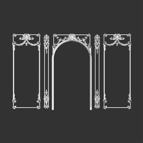 دانلود آبجکت گچبری قاب دیوار کلاسیک تری دی مکس 3d Max