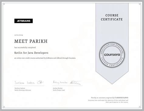 Meet Parikh On Linkedin Kotlin Certification Jetbrains Coursera