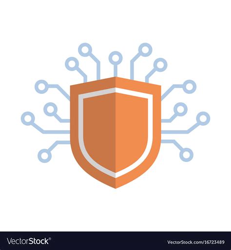 Shield Icon Media Network Data Protection Concept Vector Image