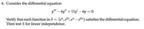 Solved Consider The Differential Equation Y 6y 11y 6y