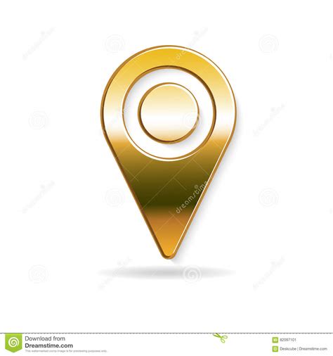 Ejemplo De Oro De La Ubicación Del Marcador Ilustración Del Vector