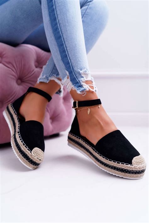 Espadryle Damskie Na Platformie Czarne Toca Toca Bugo Pl Buty Damskie