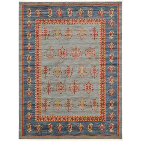 Unique Loom Kensington Light Blue 12 Ft X 16 Ft Area Rug 3127102
