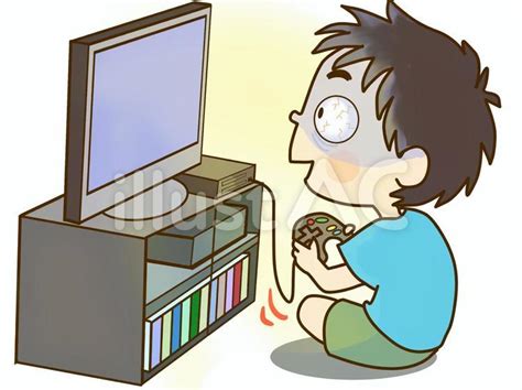 ゲームに夢中な子どもイラスト No 1181166／無料イラストなら「イラストac」