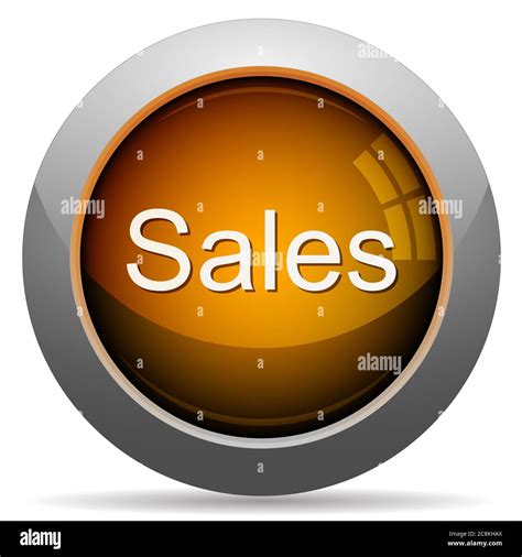 Orange Glossy Sales Concept Button Arranged Layer Structure Stock