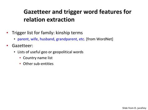 Ppt Information Extraction Lecture 7 Relation Extraction Powerpoint