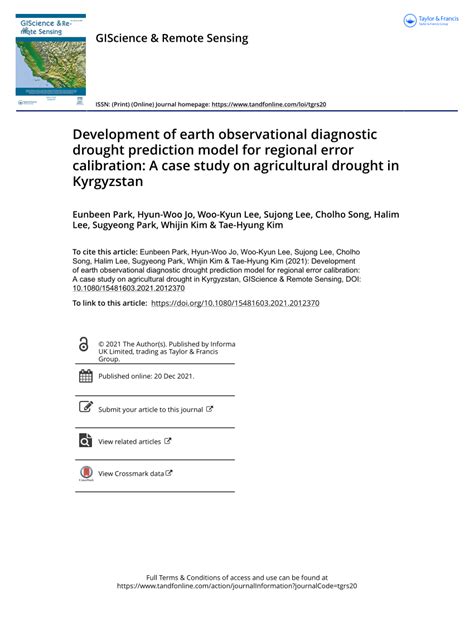 Pdf Development Of Earth Observational Diagnostic Drought Prediction Model For Regional Error