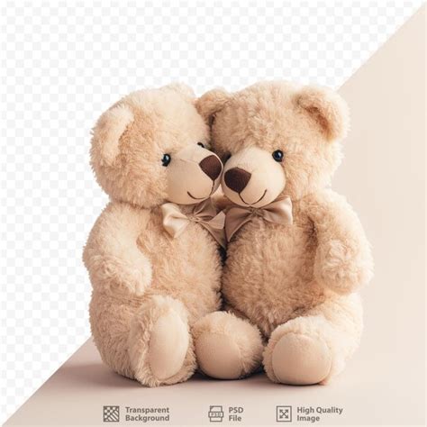 Premium Psd Pair Of Cuddling Teddy Bears