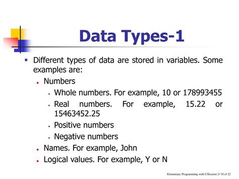 PPT On Variables And Data Types In Programming Lang PowerPoint Slides LearnPick India