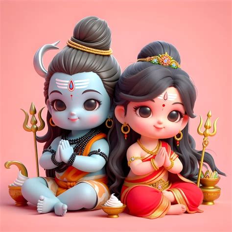El dios hindú Shiva y Parvati Imagen Premium generada con IA