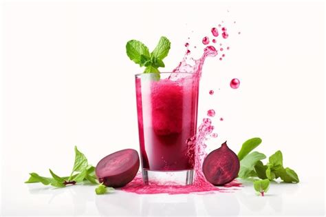 Premium Ai Image Generative Ai Beetroot Juice In A Glass And Fresh