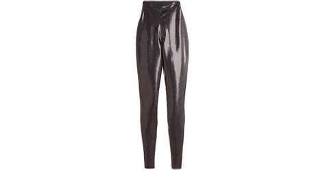 Versace Latex Leggings In Gray Lyst