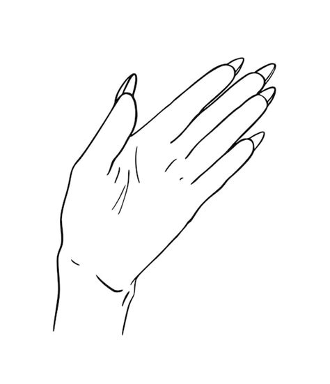 Mano Femenina Con Uñas Largas Parte Del Cuerpo Humano Doodle Dibujos