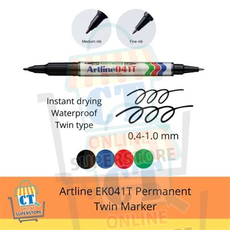 Artline 041t Permanent Twin Marker Lazada Ph