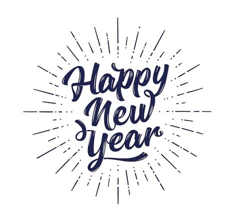 Feliz Año Nuevo Texto De Letras Para Feliz Año Nuevo Vector Premium