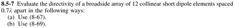 8 5 7 evaluate the directivity of a broadside array