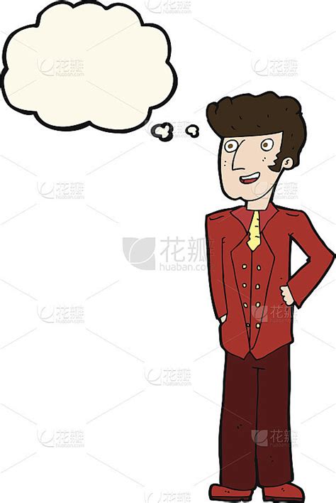 卡通上流人物与思想泡泡