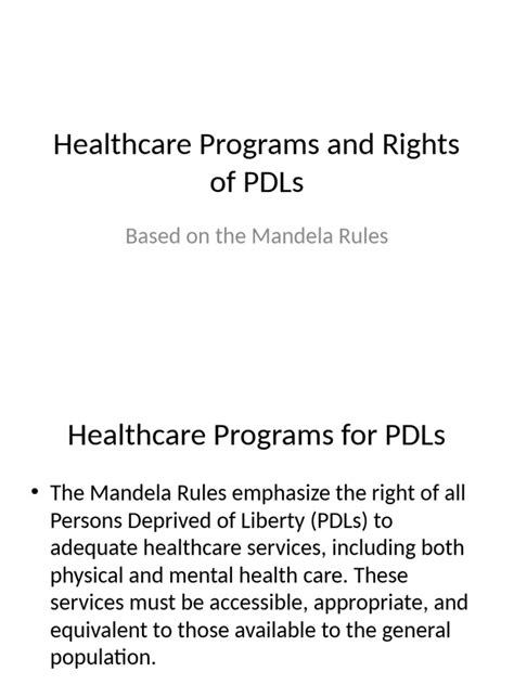 Healthcare And Rights Of Pdls Presentation Pdf