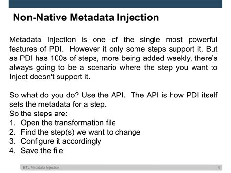 Etl Metadata Injection With Pentaho Data Integration Pptx Computing