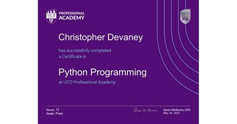 Christopher Devaney Acma Cgma On Linkedin Python Programming • Christopher Devaney • Ucd