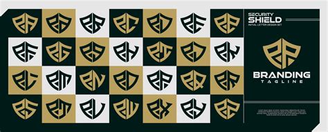 Modern Security Shield Letter P Pp Logo Bundle 44008670 Vector Art At