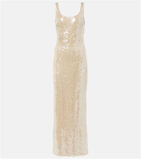 Simkhai Bex Sequined Maxi Dress In White Endource