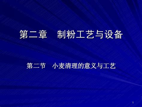 第二章 制粉工艺与设备 第二节 小麦清理的意义工艺 word文档在线阅读与下载 无忧文档