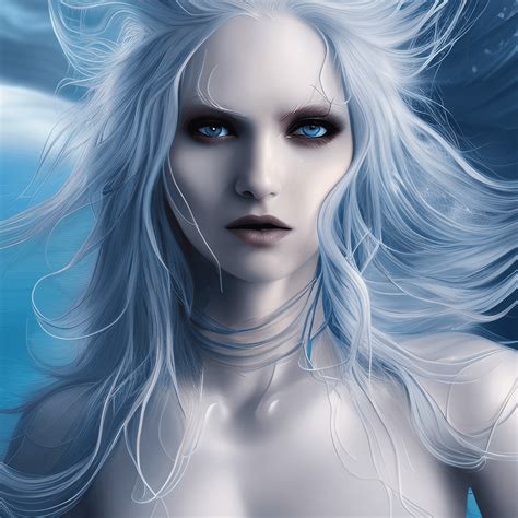 Beautiful White Skinned Mermaid In Blue Armor Creative Fabrica