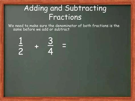 Adding And Subtracting Fractions Grade 5 Pptx