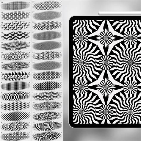 100 Procreate Optical Illusion Pattern Brush Procreativebreeze