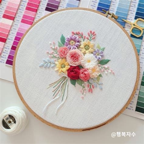입체 꽃다발 자수 프랑스자수 네이버 블로그