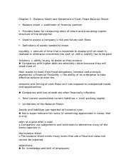 Chapter 5 Balance Sheet And Statement Of Cash Flows Balance Sheet