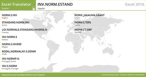 Inv Norm Estand Excel Translator