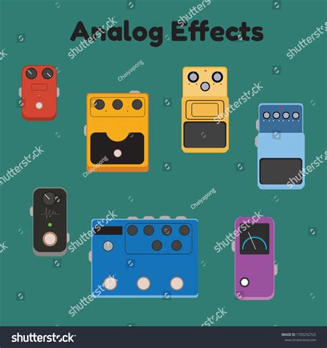 Analog Effects Guitar Set Vector Stock Vector Royalty Free 1705292725 Shutterstock