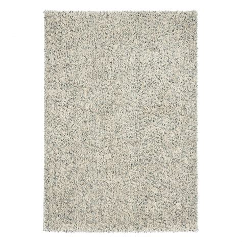 Alfombra Shaggy De Pelo Largo 200x280 Rectangular Tejida De Lana Beige