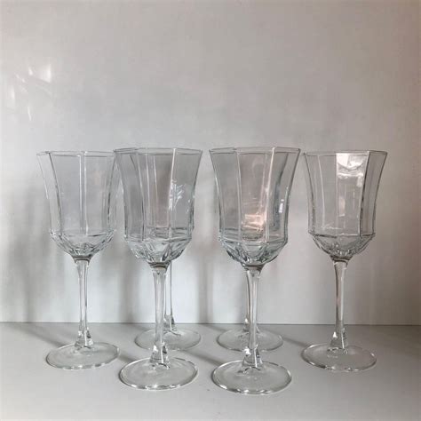 Set Of 6 Octime Large Wine Glasses Luminarc France 1980s Red Wine Water