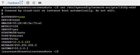 azure linux vm のネットワーク インターフェイスをリセットする virtual machines microsoft learn
