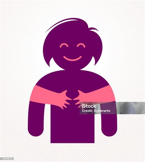 연인이나 친구의 케어 손으로 뒤에서 그녀를 껴안고 사랑하는 여자 벡터 아이콘 로고 또는 단순한 상징적 인 스타일의 일러스트레이션