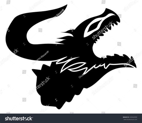 Silhouette Dragon Open Mouth Stock Vector Royalty Free 220262959